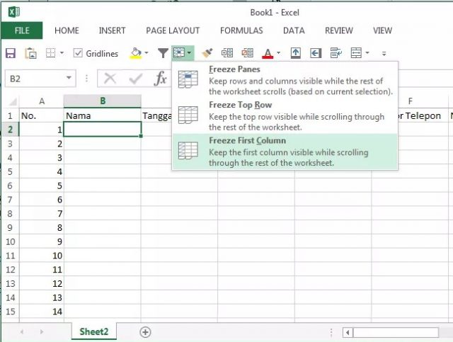Mengetahui Cara Menggunakan Freeze Panes di Excel